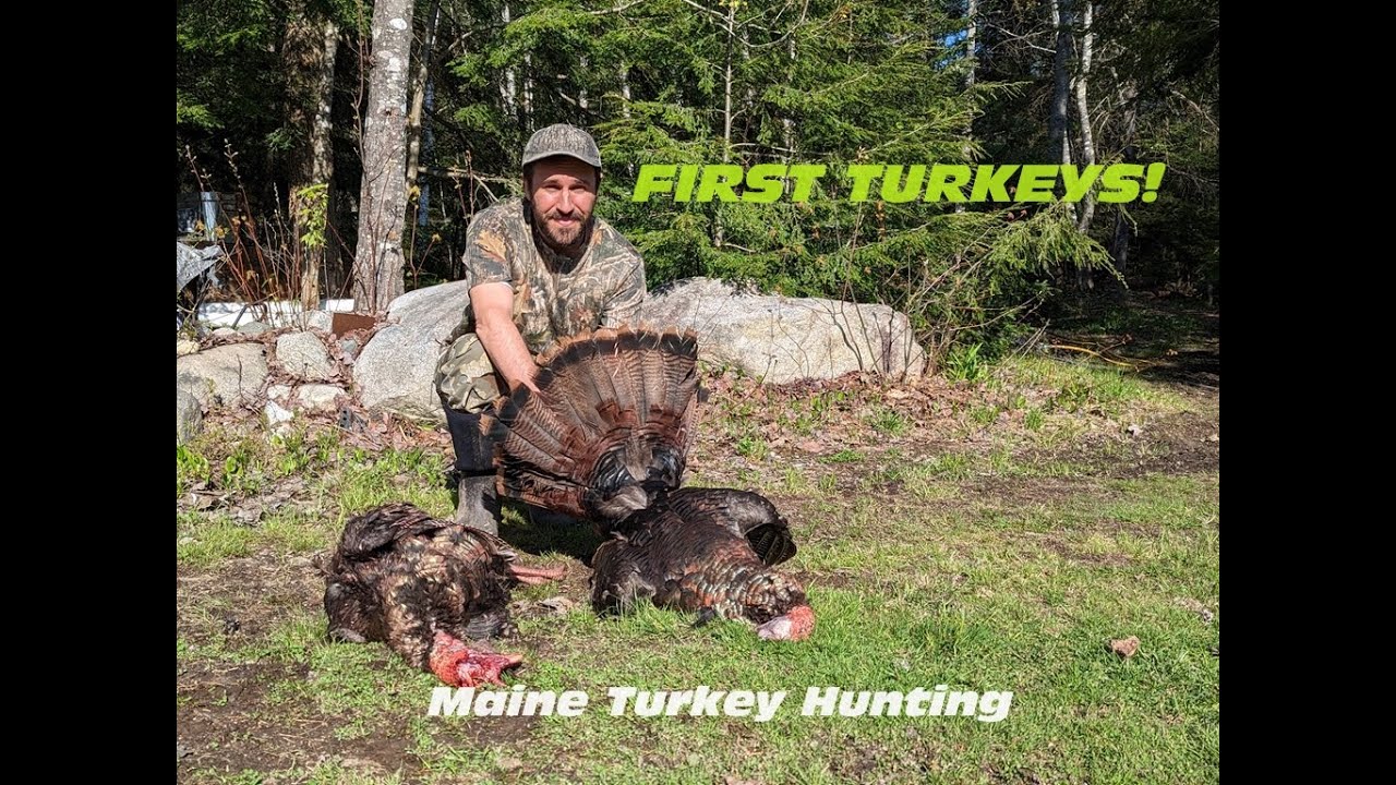 First Time Hunter DOUBLES UP!-Maine Turkey Hunting - YouTube