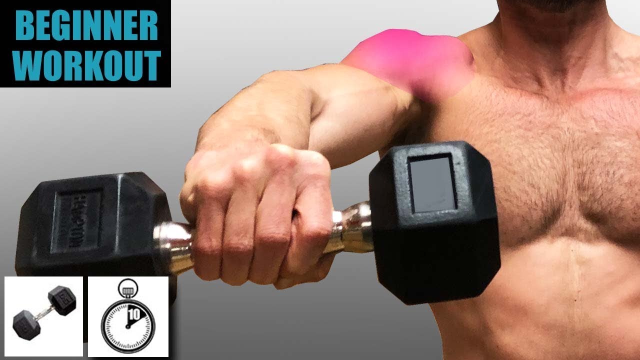 SUPER FAST BEGINNER DUMBBELL SHOULDER WORKOUT - USING ONLY ONE DUMBBELL ...