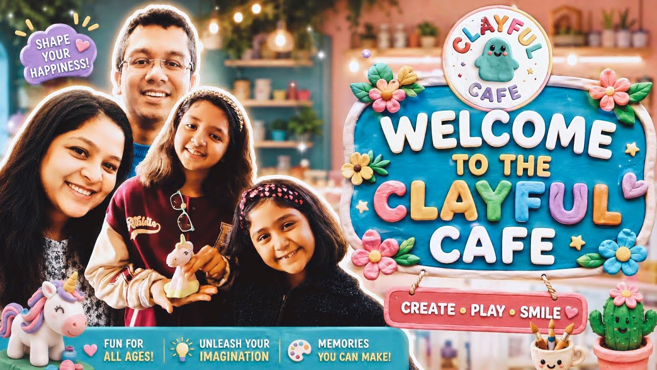 WELCOME TO THE CLAYFUL CAFE NOIDA | CLAY POTTERY FUN | AANA AND SAM # ...