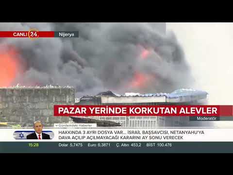 #sondakika Nijerya'daki dev yangından ilk görüntüler