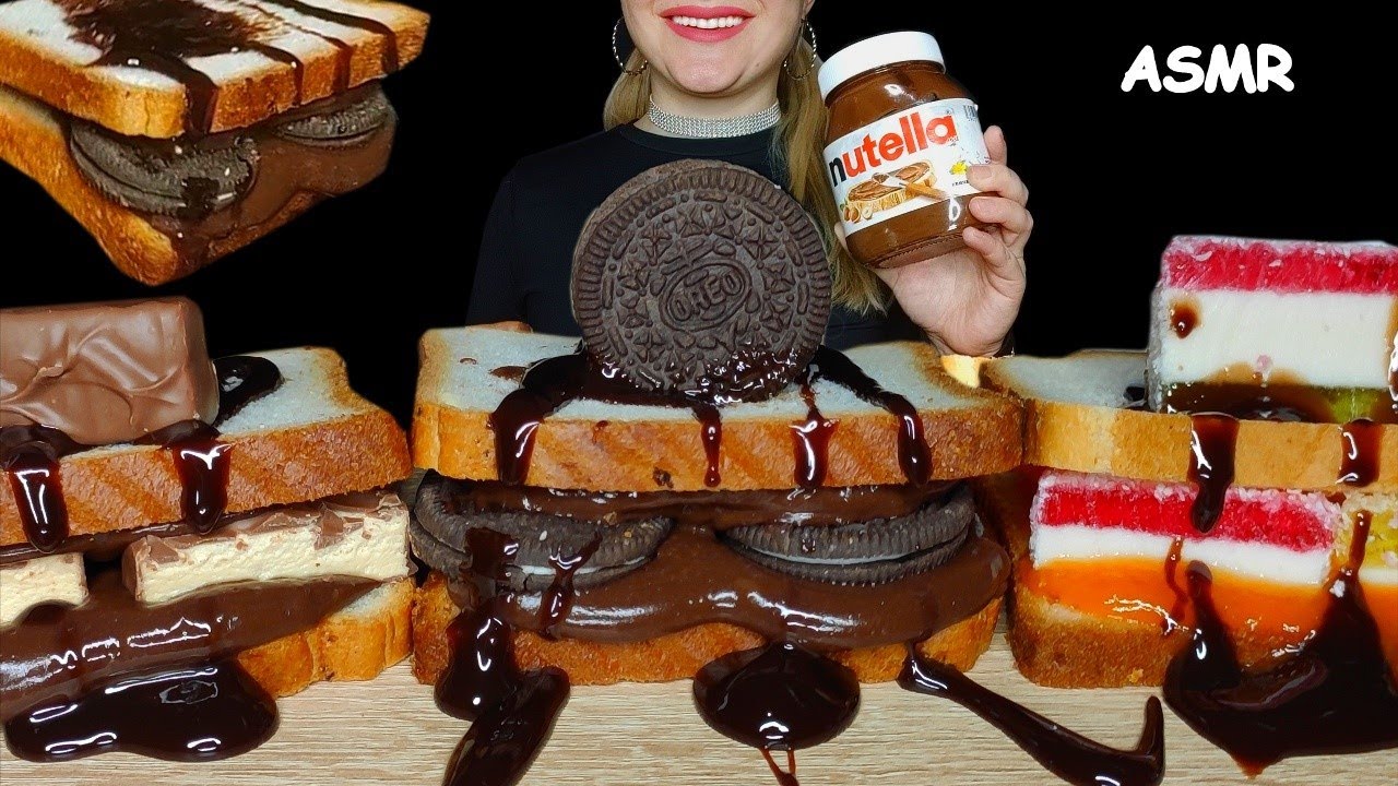 NUTELLA & APRICOTE JELLY SANDWICHES | MUKBANG | ASMR - YouTube