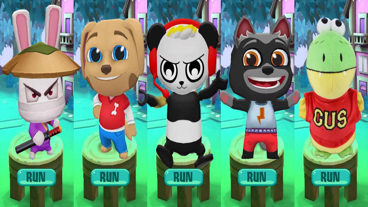 Tag with Combo Panda vs Dog Runner vs Talking Ninja Run GamePlay - YouTube