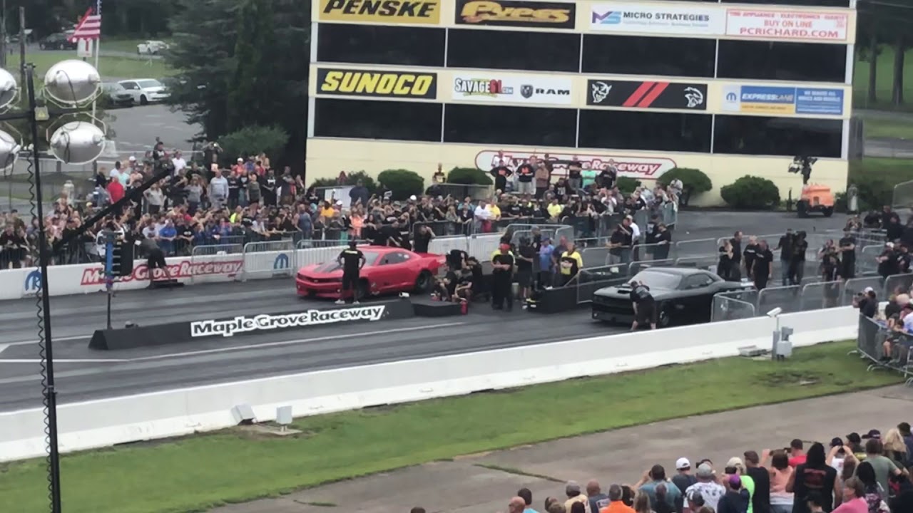 Ryan Martin “Fireball Camaro” vs Dodge Challenger at No Prep Kings ...