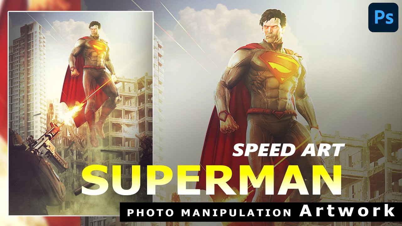 SUPERMAN Photo Manipulation speed art Tutorial in Photoshop - YouTube