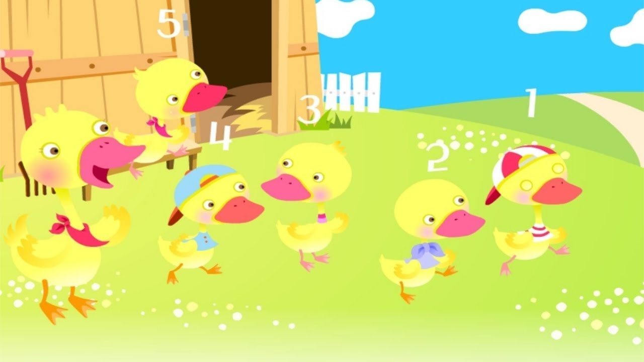 Five Little Ducks Learn Counting Song Simple Nursery Rhyme - YouTube