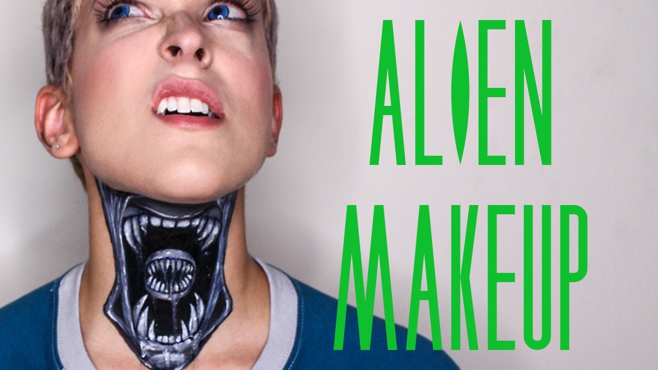 Alien Xenomorph Loot Wear October 2016 Makeup Tutorial - YouTube