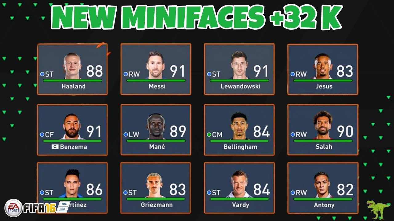 MY PACK OF MINIFACES 2024(+32000 Minifaces) FOR FIFA 16 MOBILE MOD FC24 - YouTube