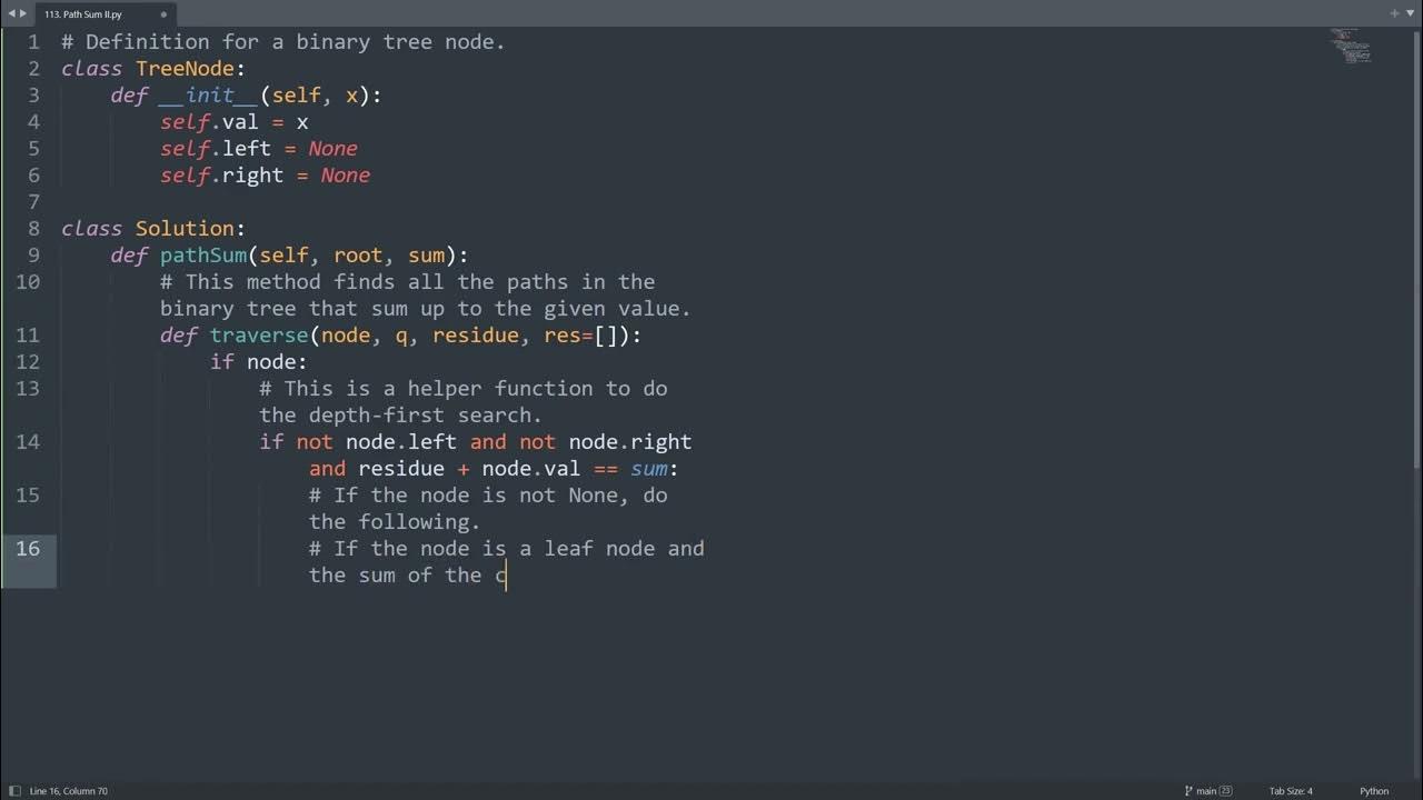 Leetcode 113. Path Sum II in Python | Python Leetcode | Python Coding Tutorial | Python Coding ...