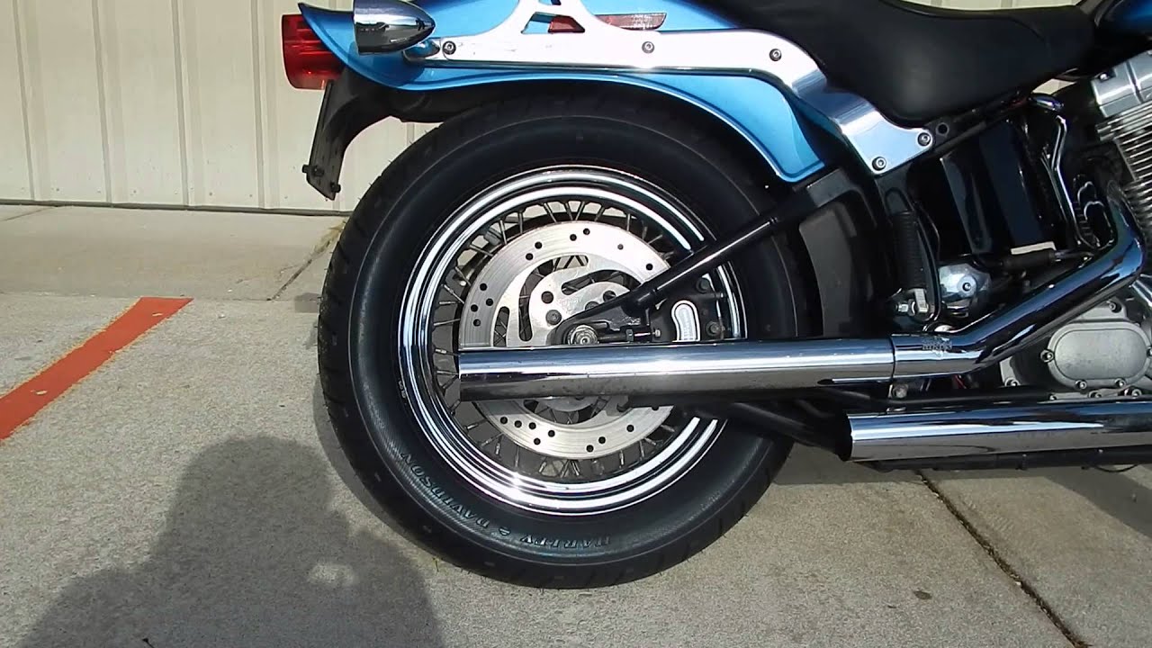 2005 Harley-Davidson® FXST- Softail® Standard Chopper Blue - YouTube
