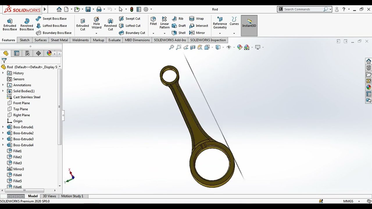 Connecting Rod for bike make in solidworks 2020 - YouTube