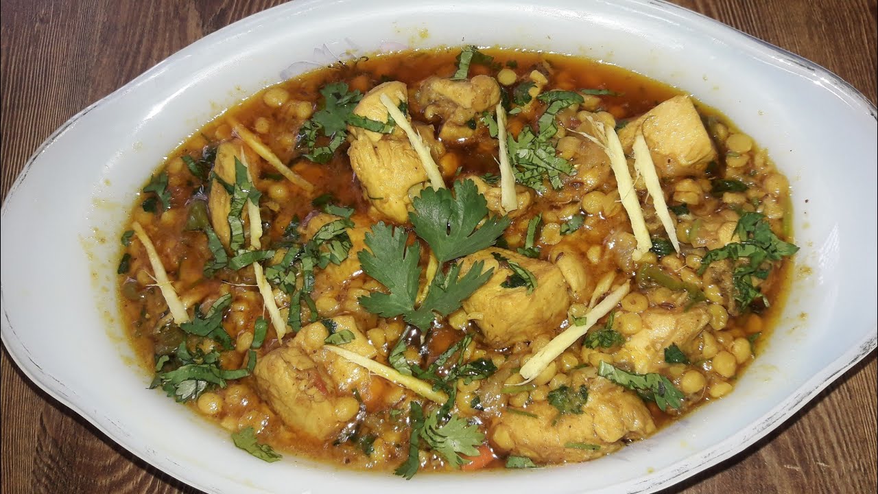 Chicken dall/ dall chana/ restaurant style / zabardust recipe/ by mirch ...