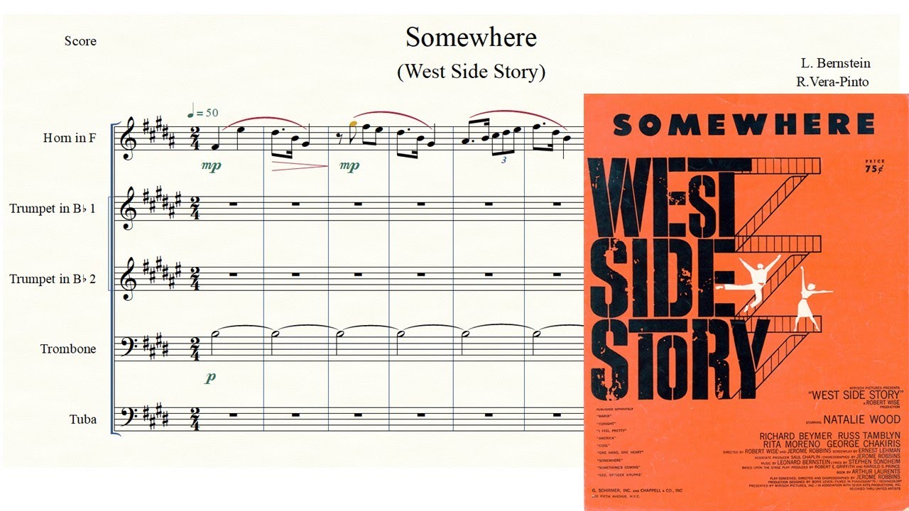 Somewhere (West Side Story) by L. Bernstein // Brass Quintet Sheet ...