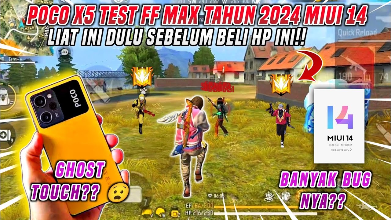 POCO X5 TEST FF MAX TAHUN 2024 MIUI 14 | MASIH ENAK DI PAKE MAIN BAR ...