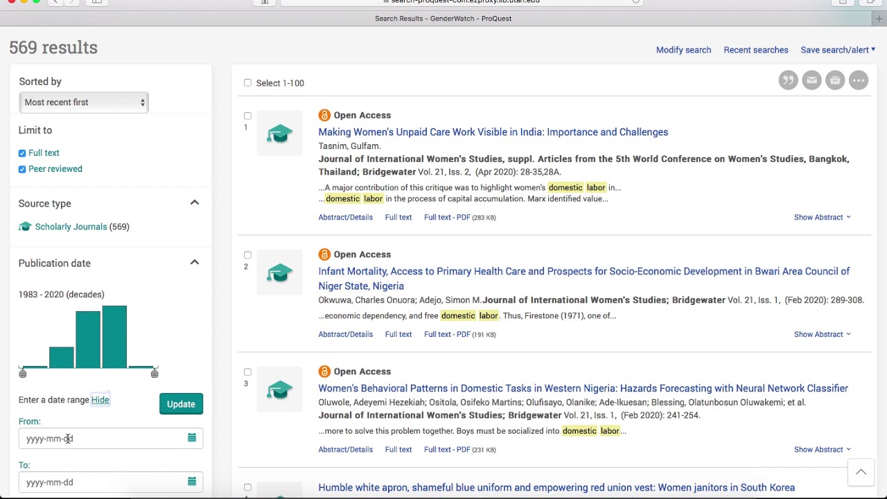 How to Find Articles Using the Marriott Library Databases - YouTube