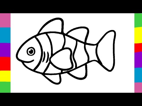 Very very easy fish drawing| Fish drawing| Draw A Colourful Fish step ...