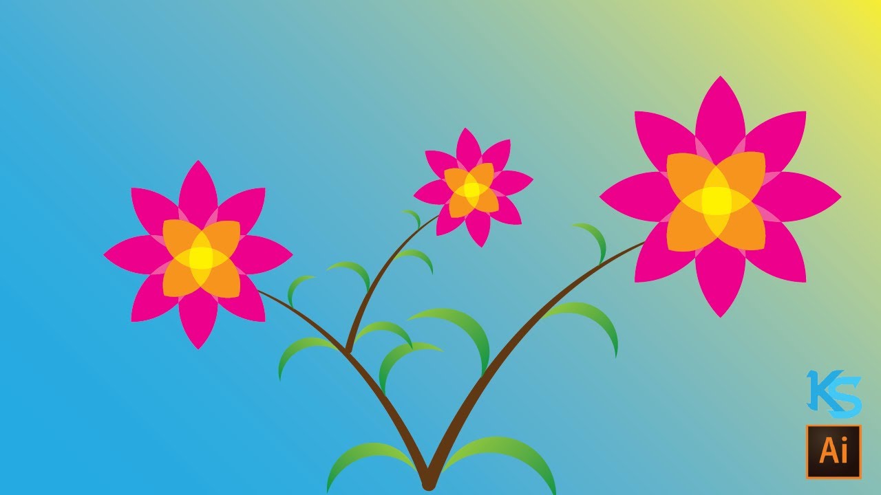 Adobe Illustrator Tutorials Creating simple Flower - YouTube