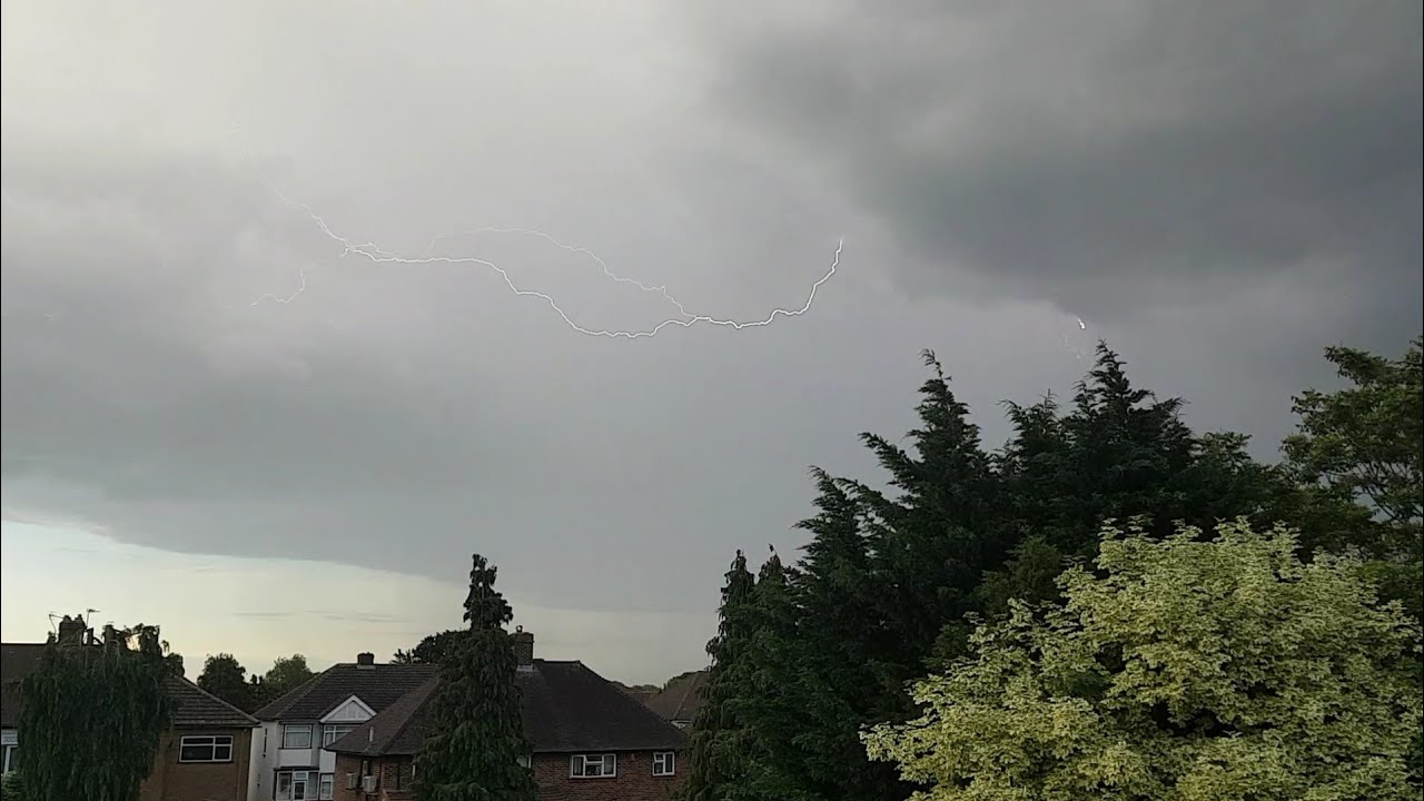 Thunderstorm London UK With lightning and thunder - YouTube