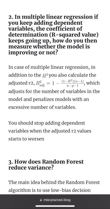 Datascience Interview Question Multiple Linearregression Machinelearning Shorts Youtube