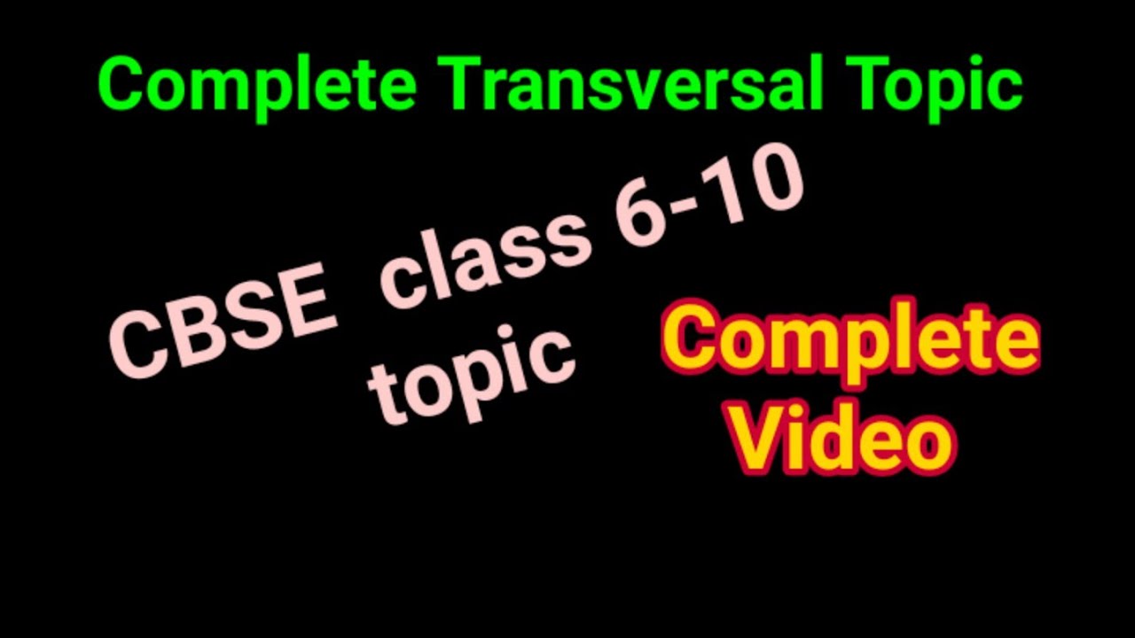 Topic transversal in mathematics - YouTube