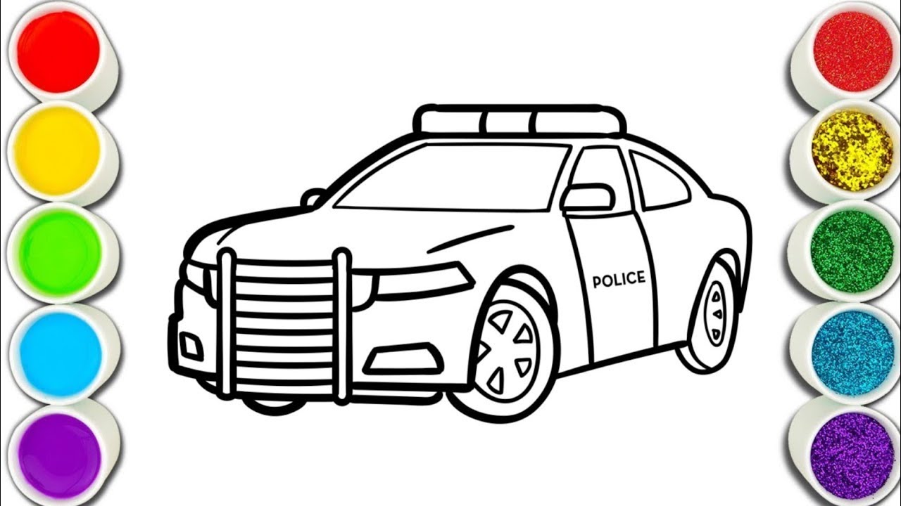 Police Car 🚓 Drawing, Painting & Coloring For Kids and Toddlers_ Child ...