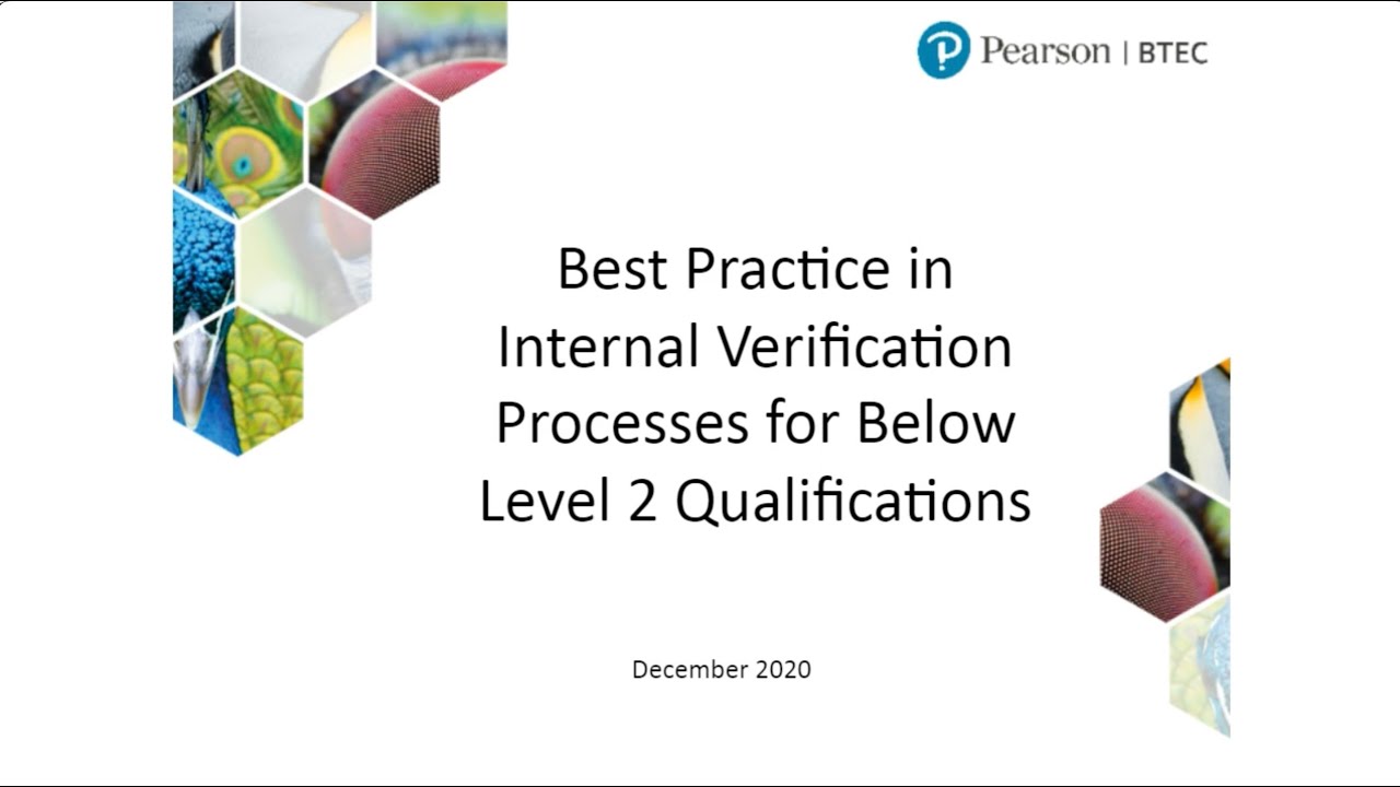 Best practice in Internal Verification processes for Below Level 2 ...