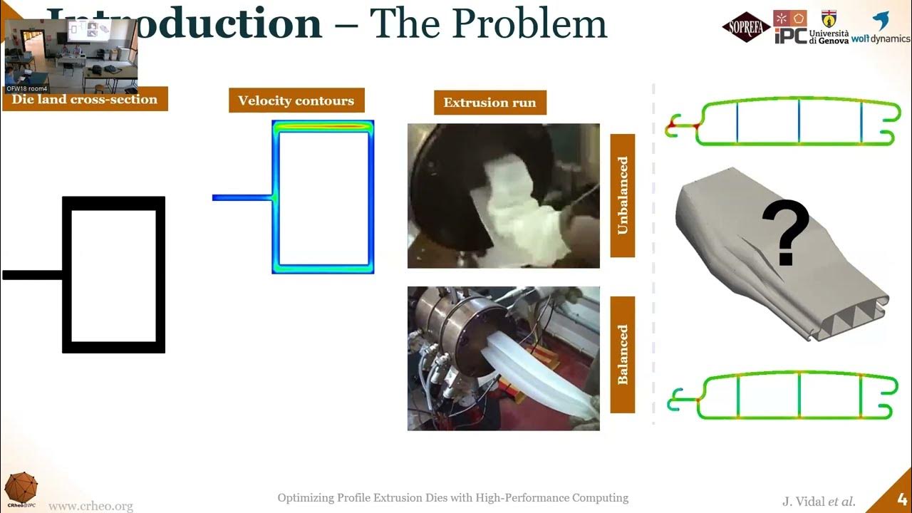 18th OpenFOAM Workshop - Optimization of Profile Extrusion Dies in HPC Systems - YouTube