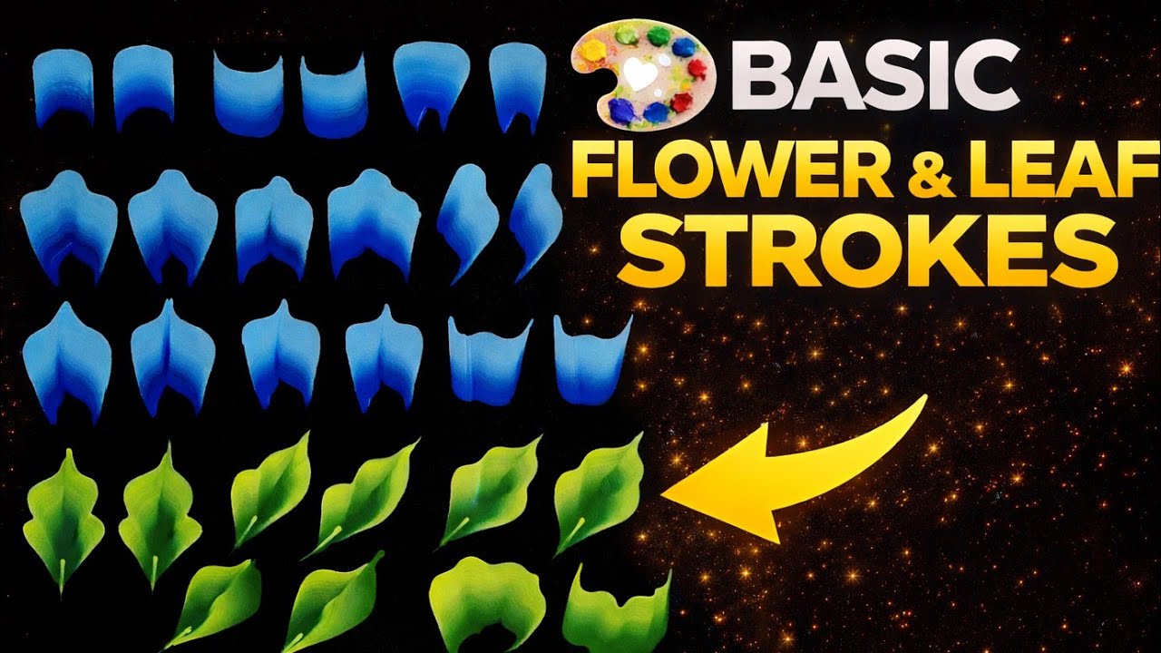 Basics Of One Stroke Painting | Step-by-Step Acrylic Painting Lesson ...