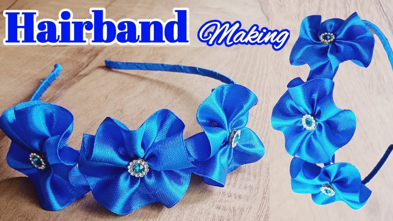 Easy Hairband making tutorial | Hair band using satin ribbon | Hair ...