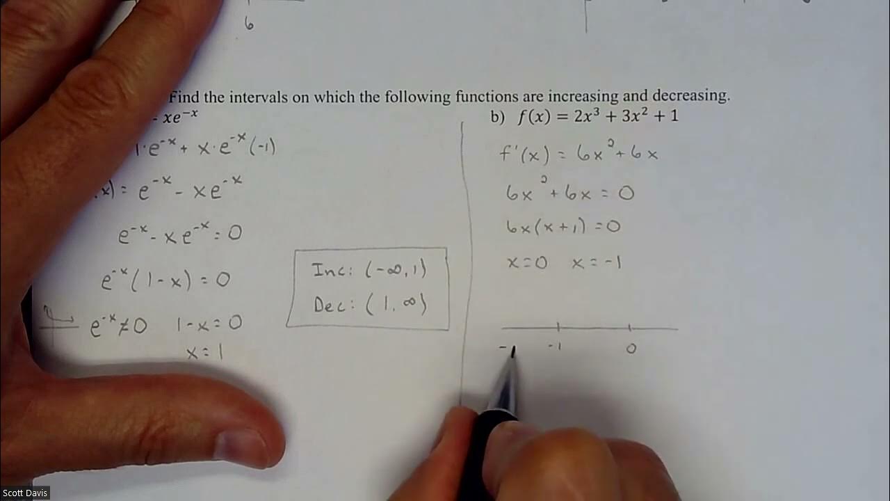 Calc 1 - Finding Increasing and Decreasing Intervals from the Derivative – Example 2 - YouTube