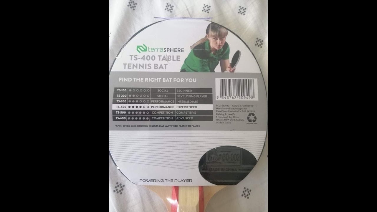 TerraSphere TS400 Table Tennis Racket Setup - YouTube