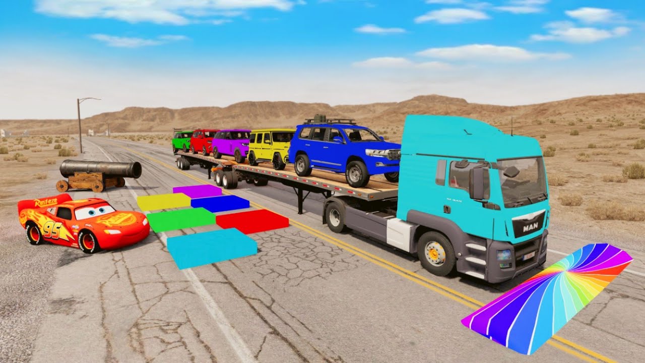 Flatbed Truck Transportation - Flatbed Mcqueen #7 - BeamNG.Drive ...