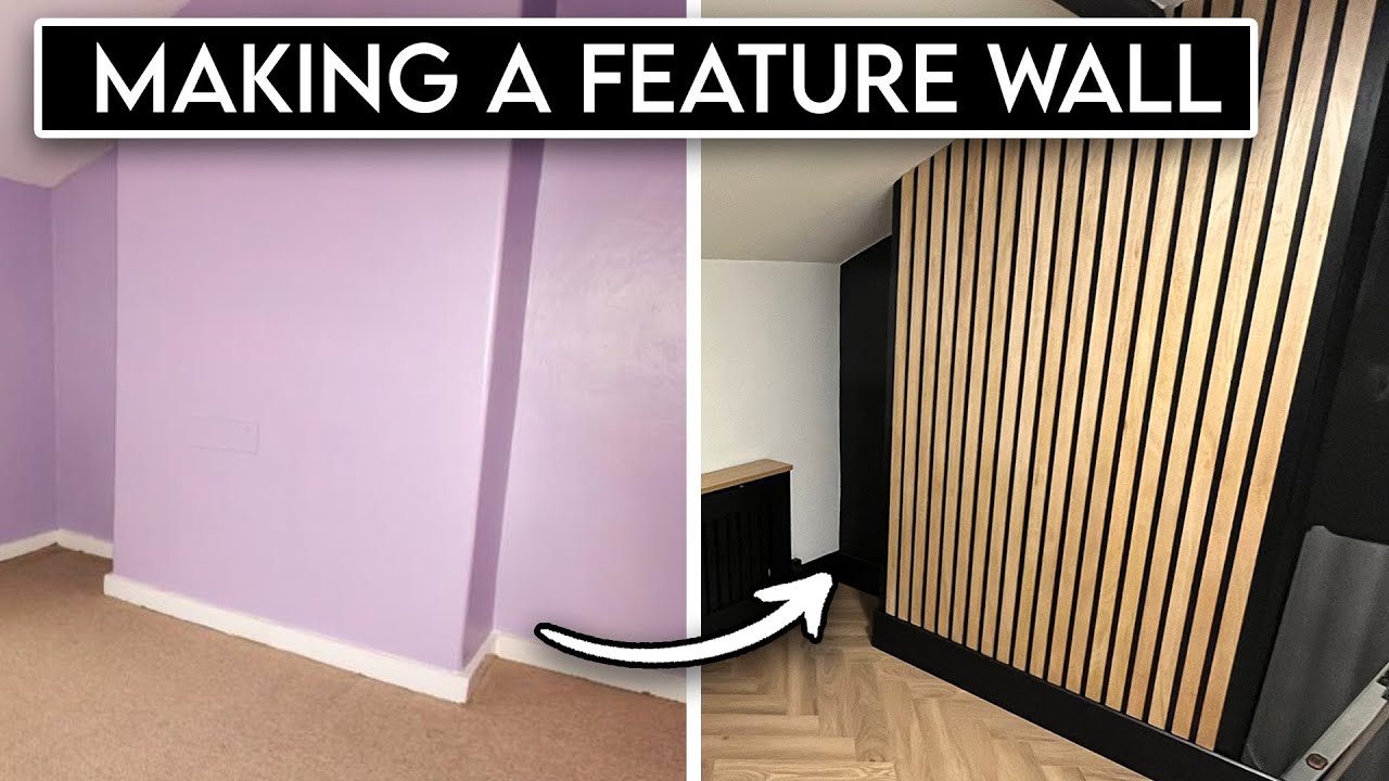 DIY Plywood Strip Feature Wall - YouTube