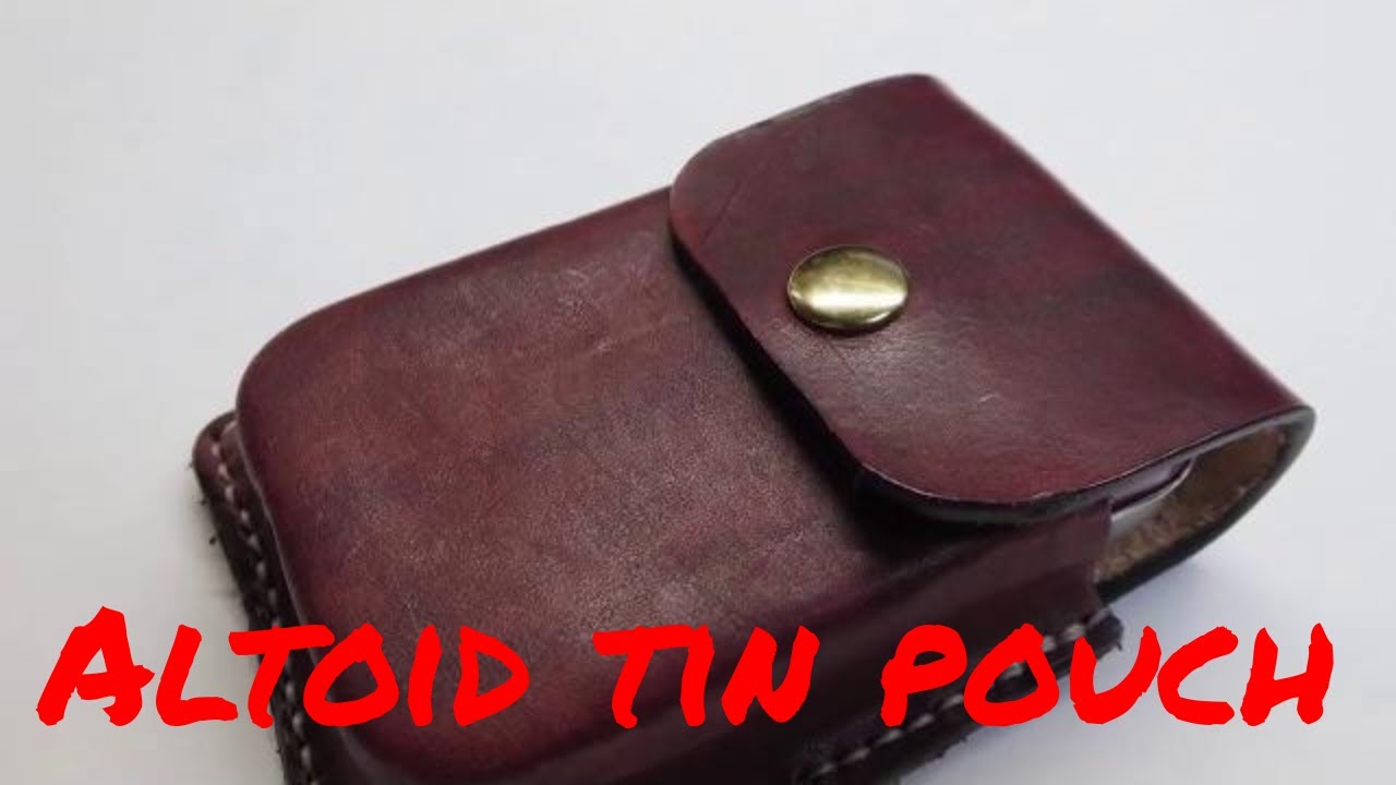 Homemade leather altoid tin belt pouch - YouTube
