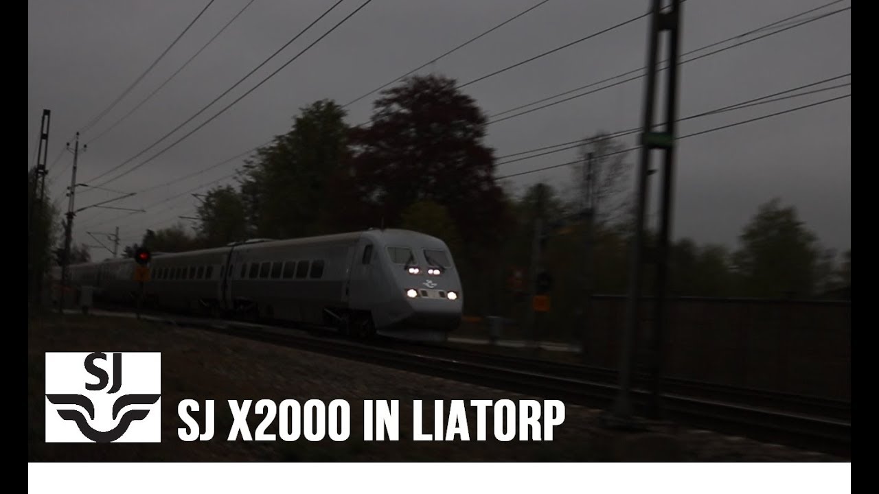 SJ X2000 passes in Liatorp, Sweden - YouTube