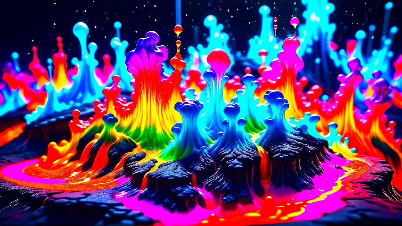 Abstract Liquid Paint Lava - Vivid Ultra HD TV Screensaver Background ...