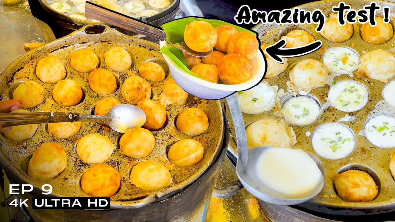 Amazing Test ! Nom Krok ( Cambodian Coconut Pancakes ) | Cambodia ...