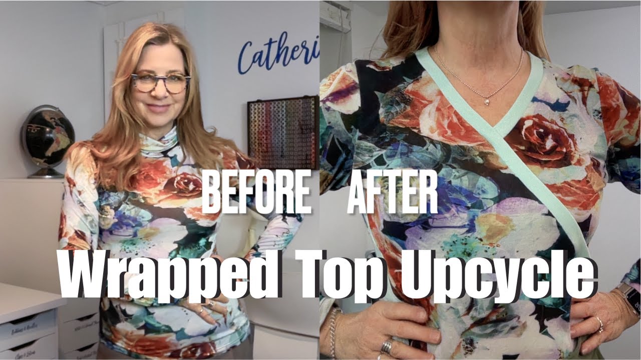 Turn a Plain Top into a pretty Wrapped Style - YouTube