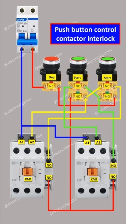 Push Button Control with Contactor Interlock | Contactor Interlocking Wiring Diagram Quick - YouTube
