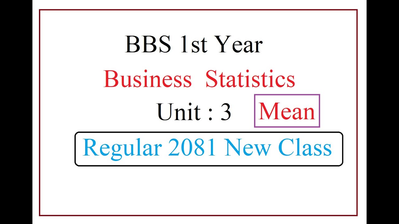 BBS 1st Year: Business Statistics - YouTube