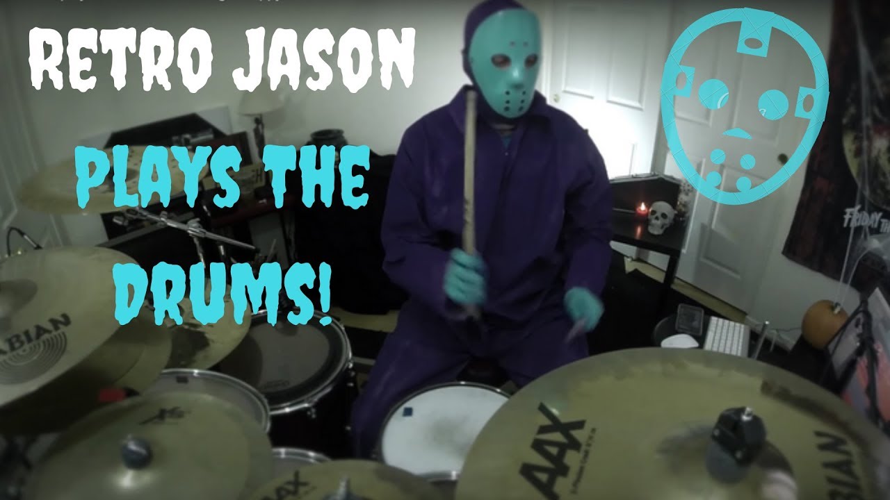 Retro Jason plays his theme song on the drums...Happy Halloween! - YouTube