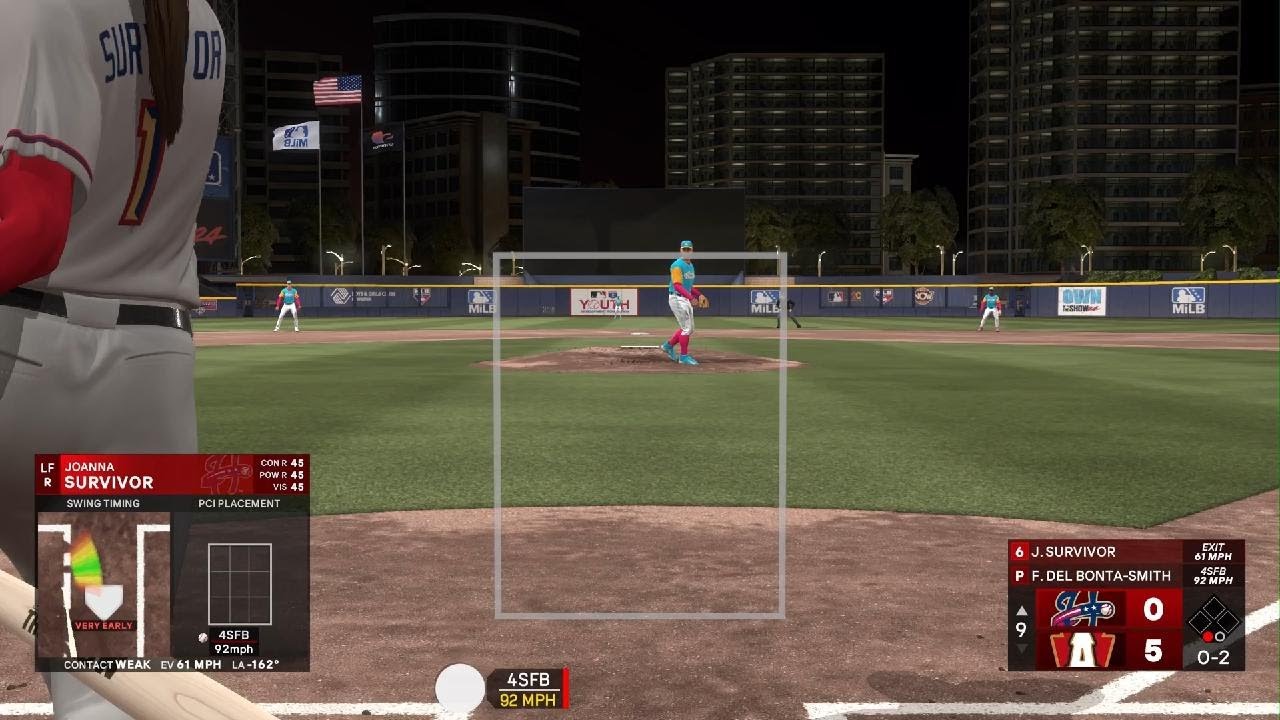 MLB The Show 24_Damn u hit a girl in Baseball - YouTube
