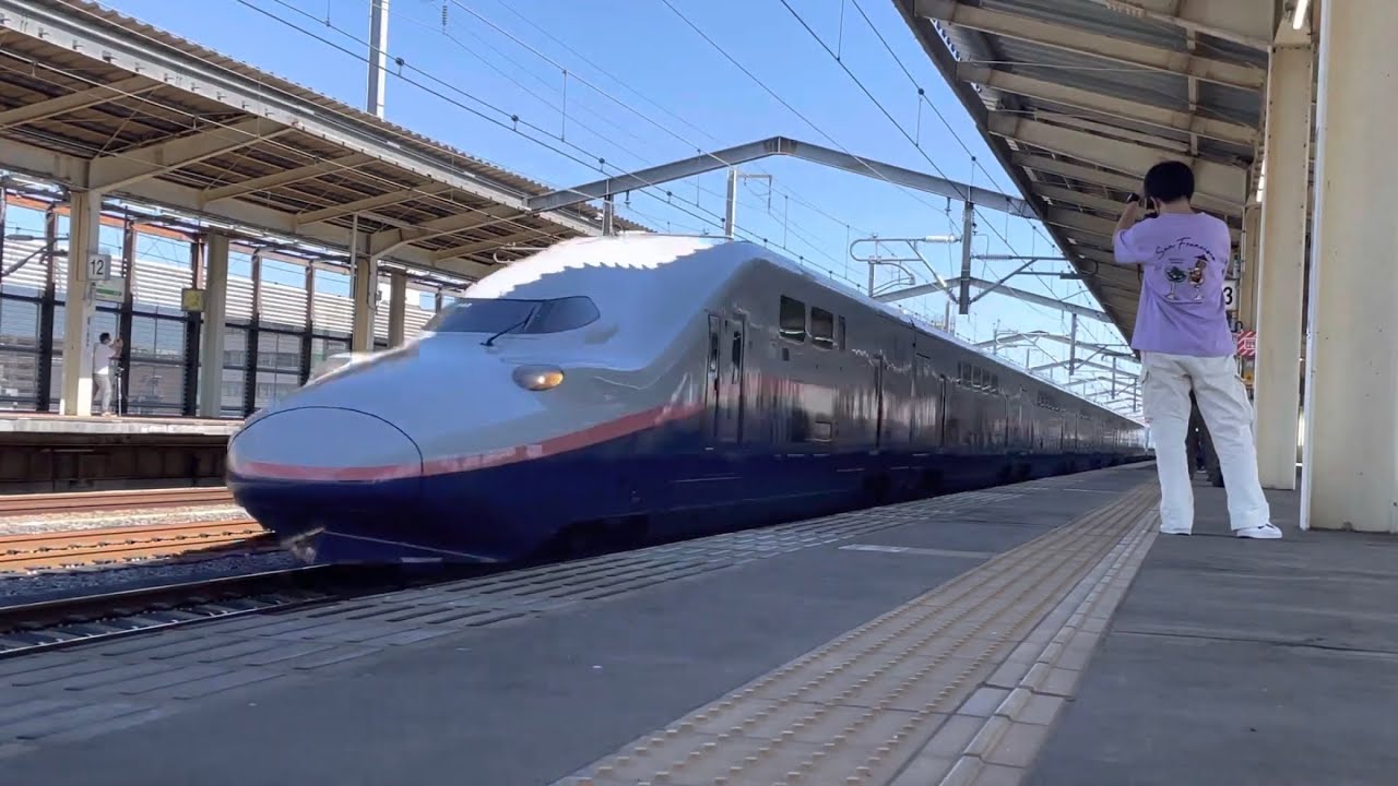 まもなく引退！E4系P82+P11編成 MAXとき321号•MAXたにがわ321号 熊谷駅通過！ - YouTube