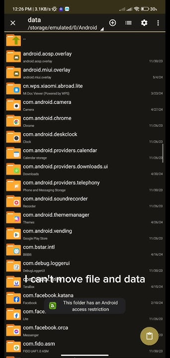 this the problem easy step " this folder has an Android access restriction " - YouTube