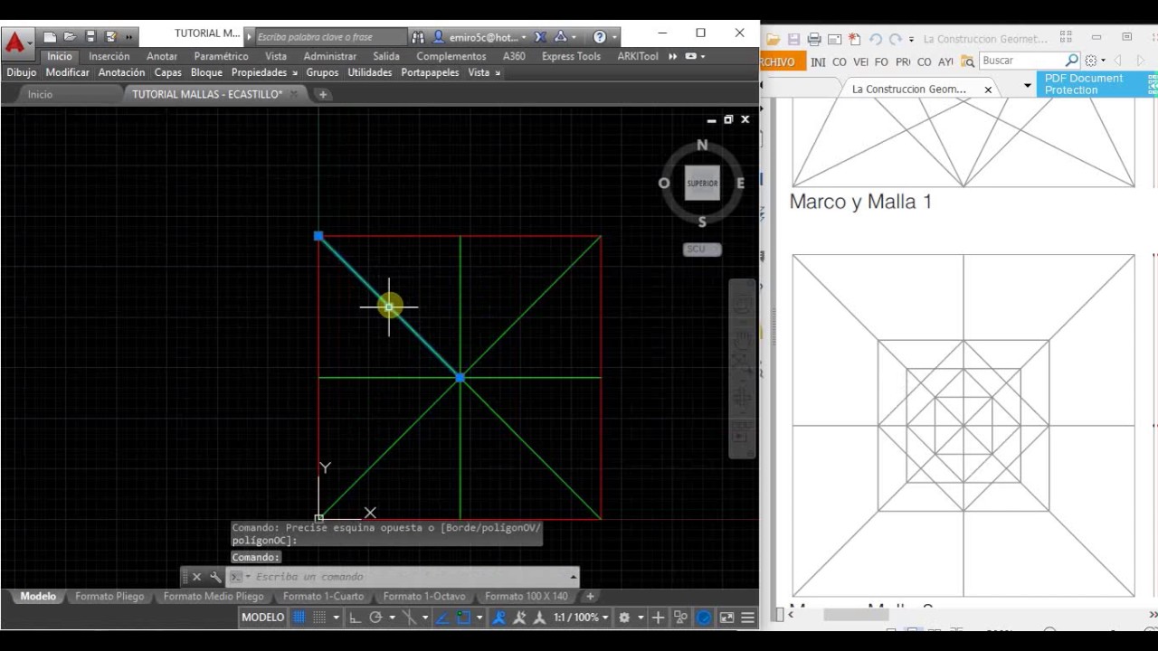 CONSTRUCCION DE MALLAS EN AUTOCAD - YouTube