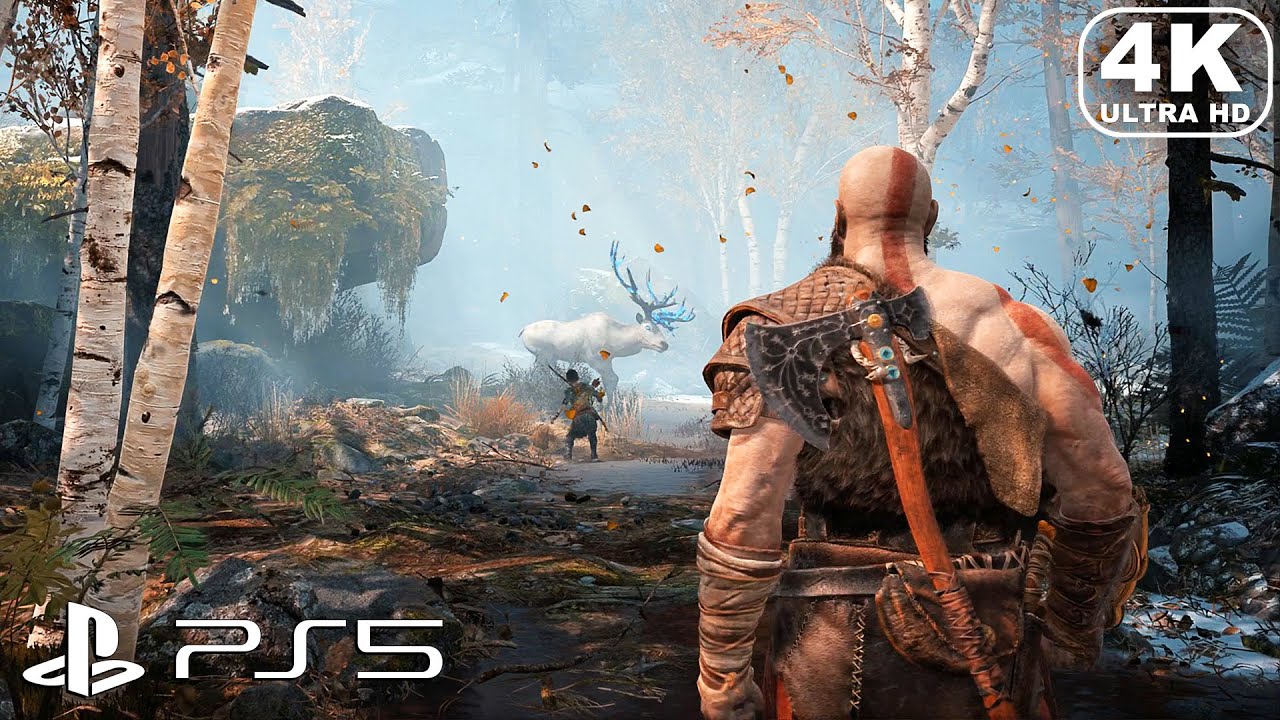 God of War PS5 - Kratos goes hunting with Atreus (4K ULTRA HD PS5) GOW ...