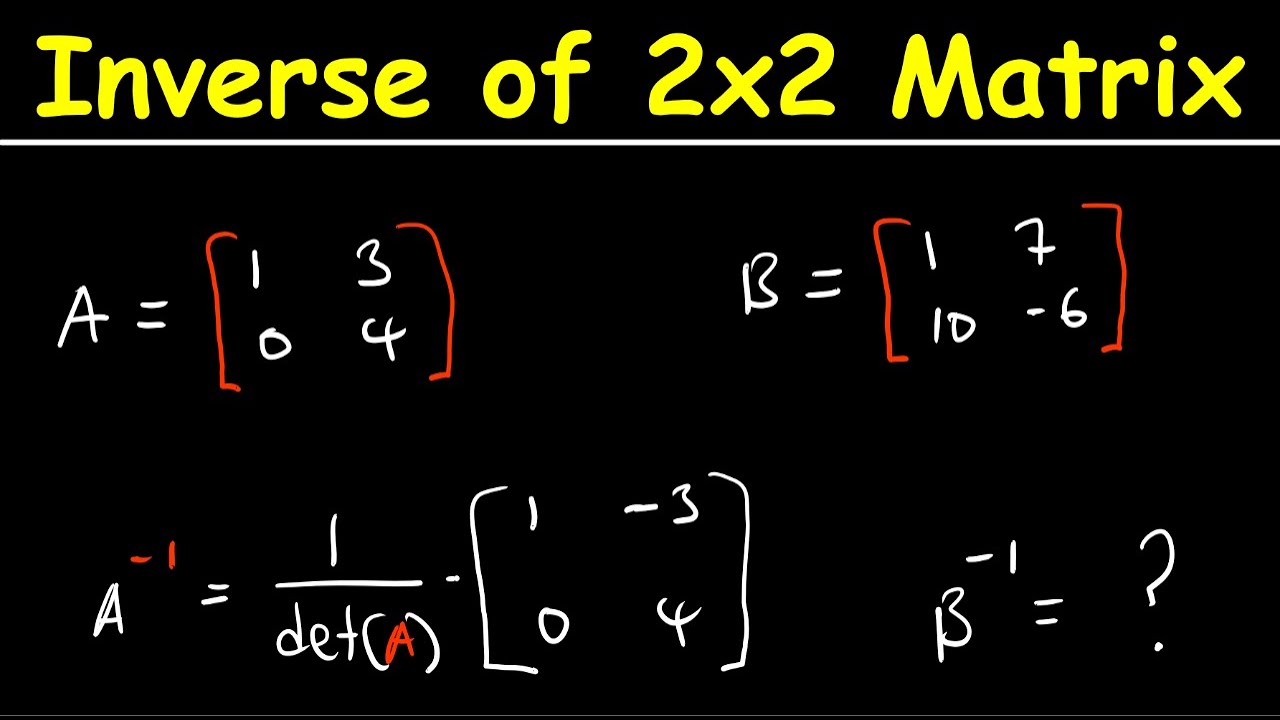 How to Get the Inverse of a 2x2 Matrix | Quick Math Tutorial - YouTube
