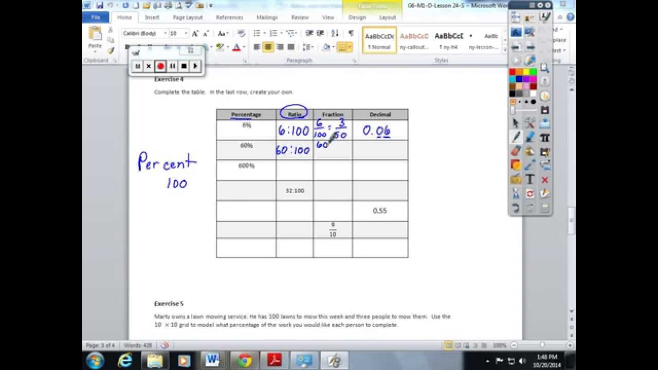 Lesson 24 Percent and Rates Per 100 - YouTube