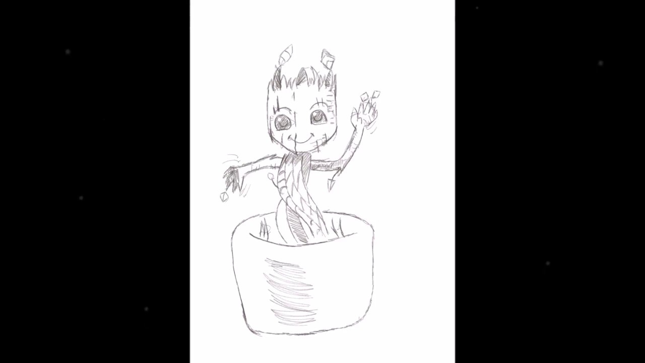 dessin de groot les gardiens de la galaxie - YouTube