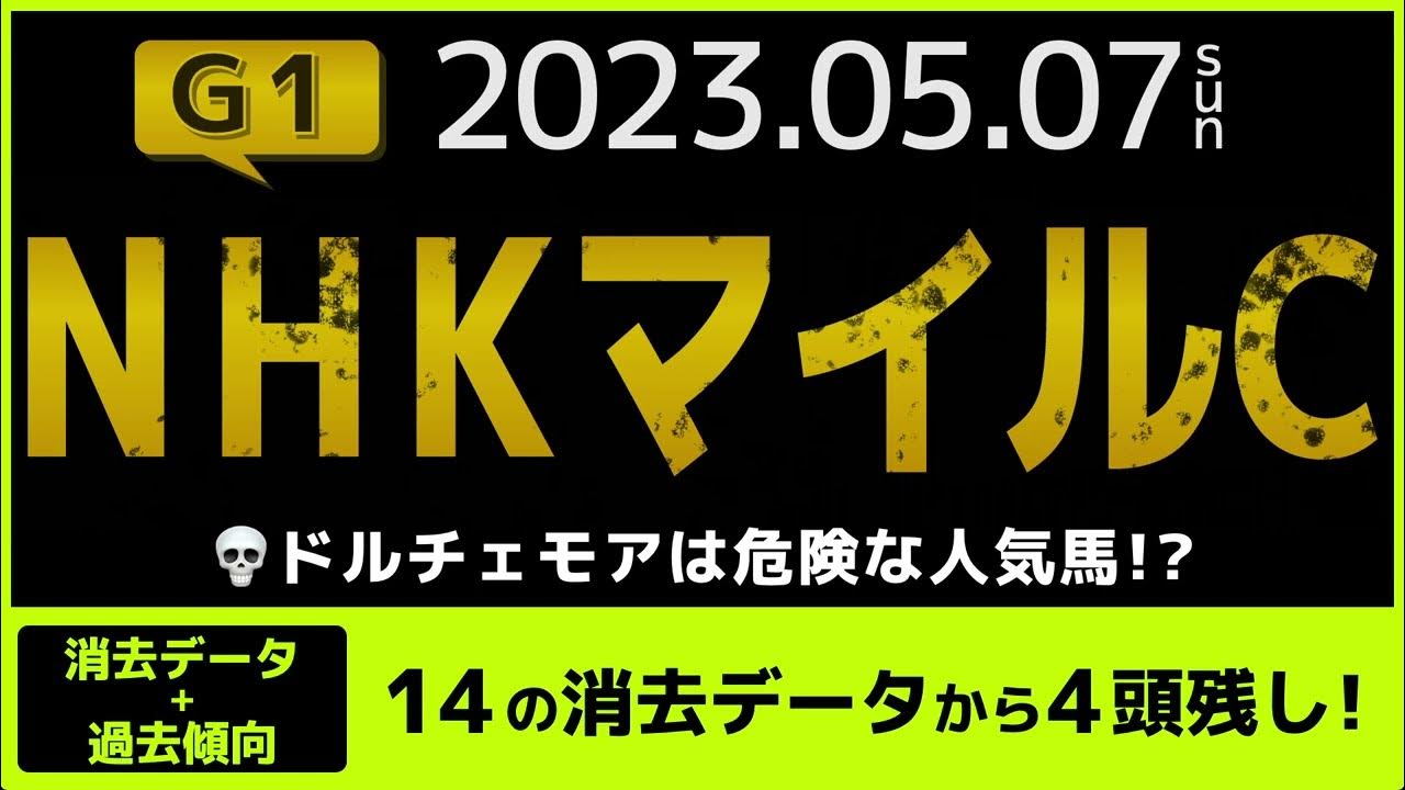『2023 G1 NHKマイルC 消去データ & 過去傾向 』ドルチェモアは危険な人気馬？ 14の消去データから4頭残し！ - YouTube