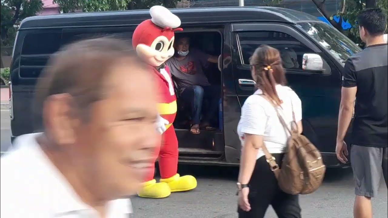 JOLLIBEE MASCOT NAG TRAFFIC AT PUMARA NG TAXI/VAN@MOTOR | SUMAKAY PA NG ...